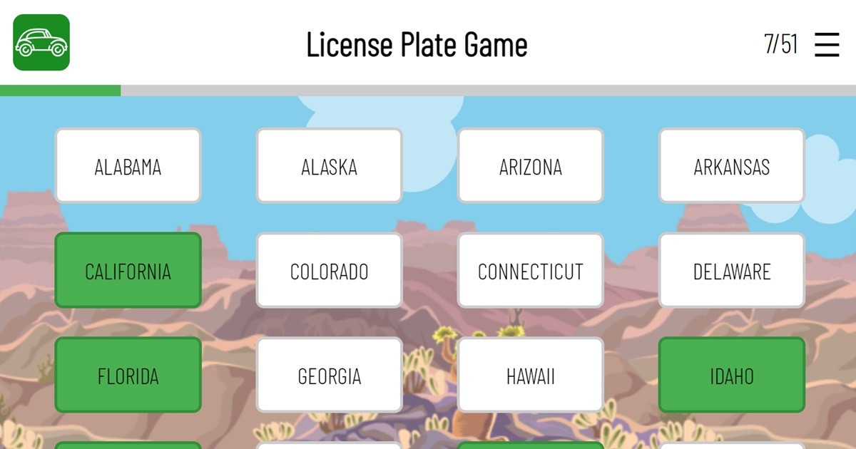 Play the License Plate Game | LicensePlates.app